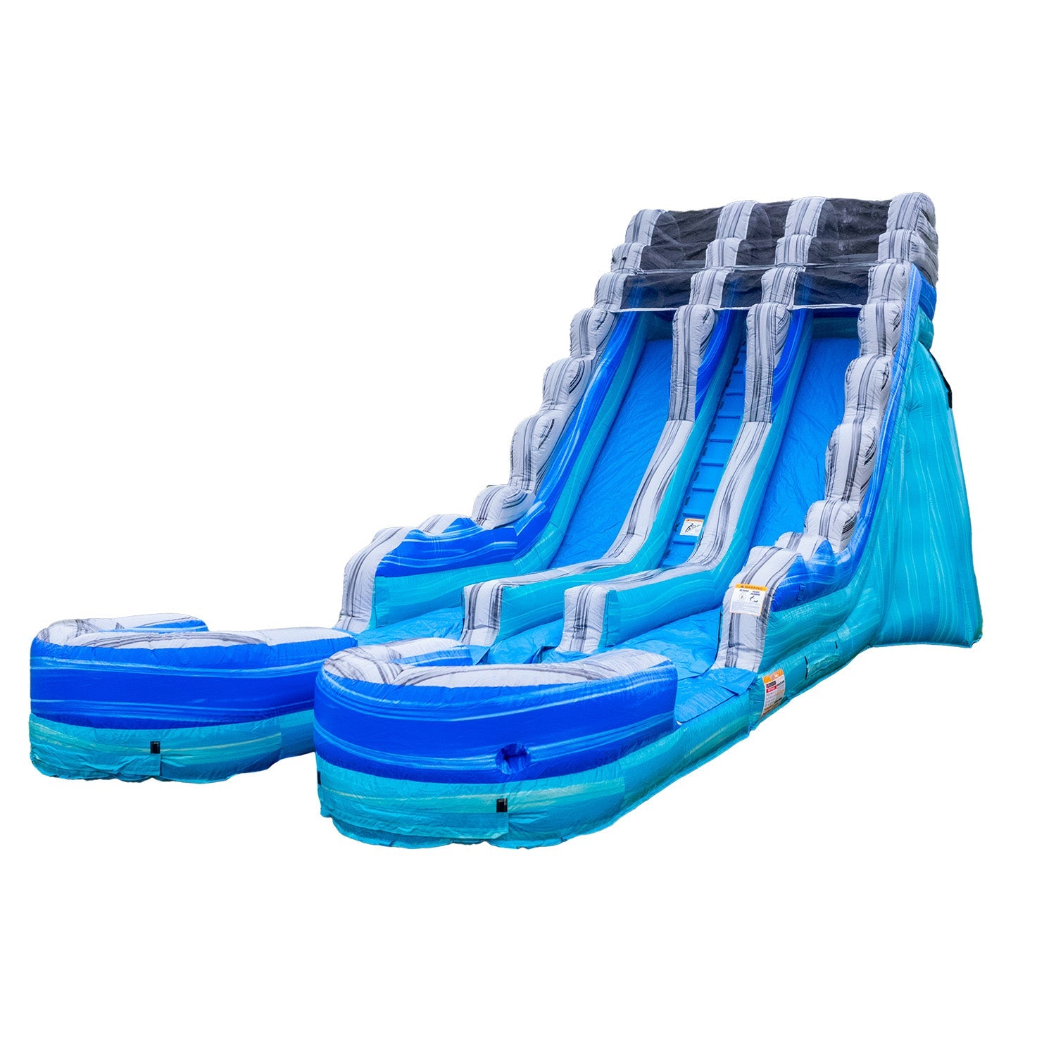 OCEAN BLUE 19 FT DUAL LANE DOUBLE POOL SLIDE – The Carnival Depot